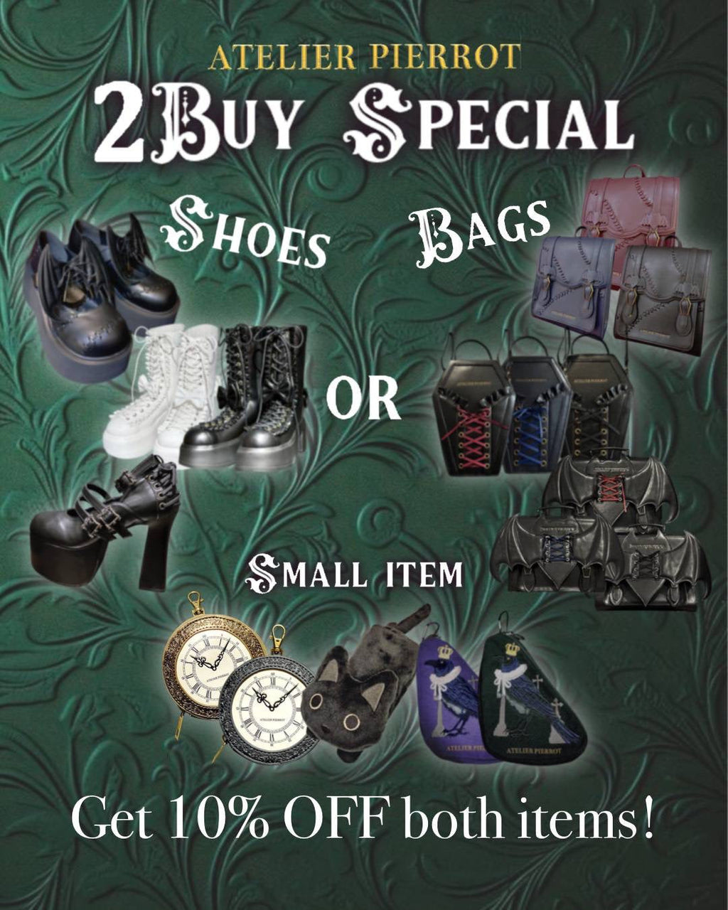 オンラインショップ限定！靴＆バッグ＋小物2Buy 10%OFFフェア開催！！｜ATELIER-PIERROT アトリエピエロ