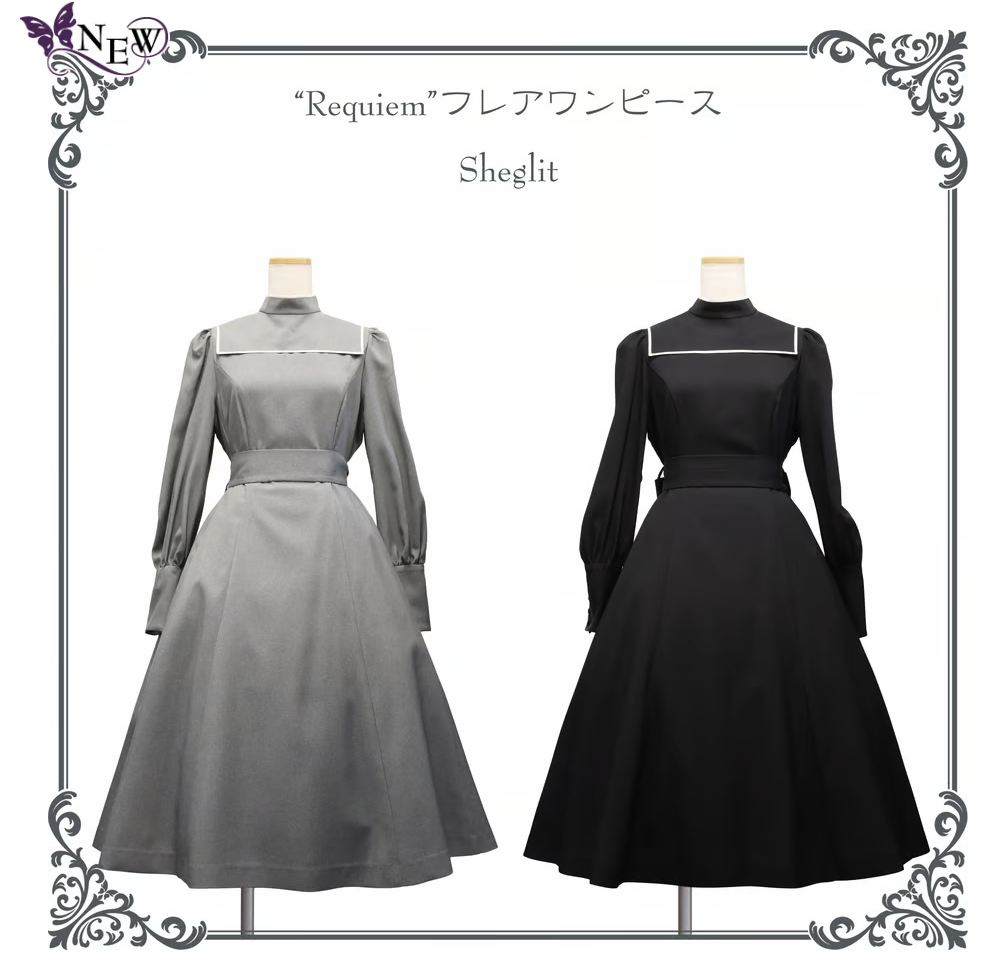 [Sheglit] "Requiem" Flare Dress Grey/Black｜ATELIER-PIERROT アトリエピエロ